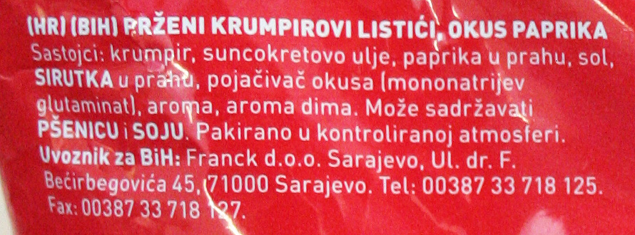 Čipi čips paprika chips 190 g - Franck