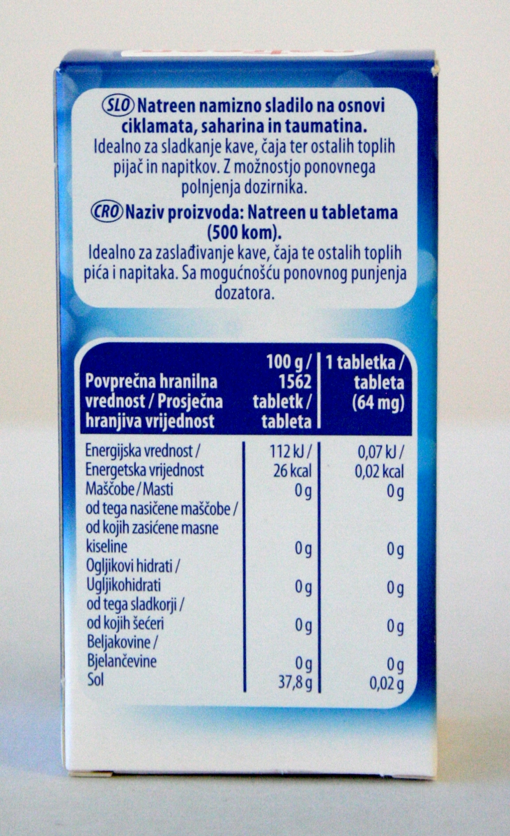 Natreen sweetener 500 tab